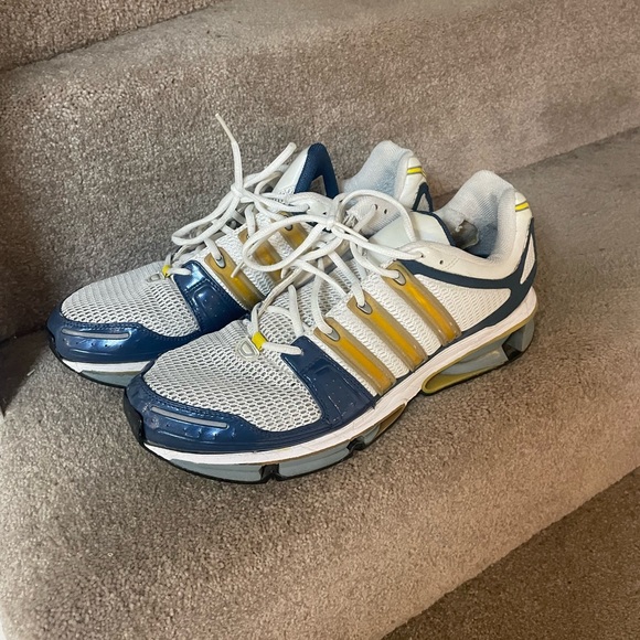 adidas | Shoes | Vintage Adidas A3 Size 4 White Blue Gold White Non ...
